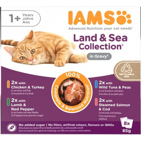 IAMS Land & Sea Collection in Gravy (8 Pack) - Sash & Pepps